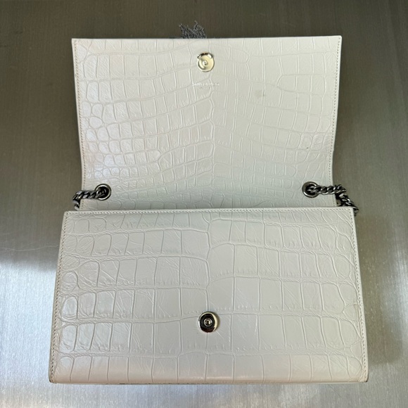 Saint Laurent | Bags | Saint Laurent Kate Medium Tassel Monogram Croc ...